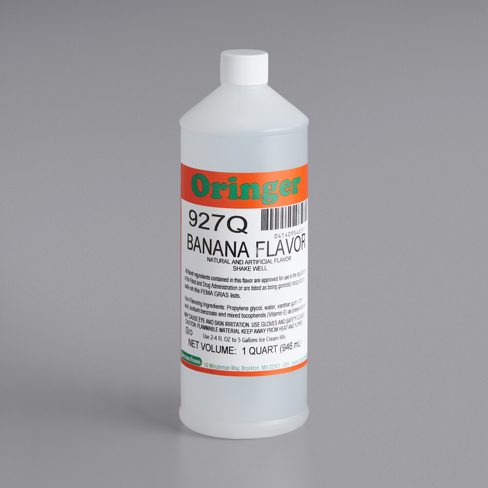 Oringer Banana Hard Serve Ice Cream Flavoring 1 Quart