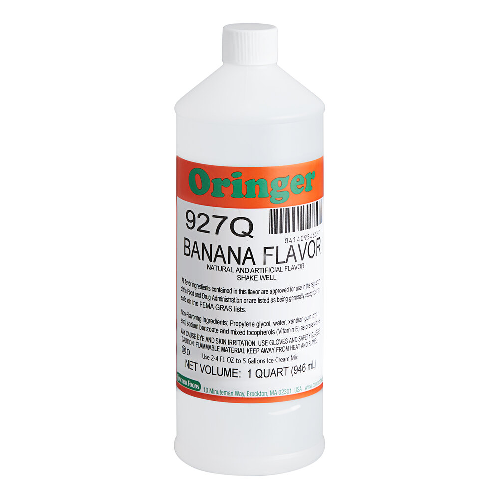 Oringer Banana Hard Serve Ice Cream Flavoring 1 Quart