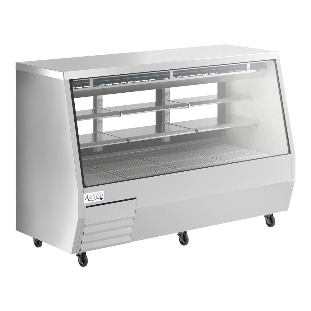Avantco DDLC-84-S 84" Stainless Steel Square Glass Refrigerated Deli Case