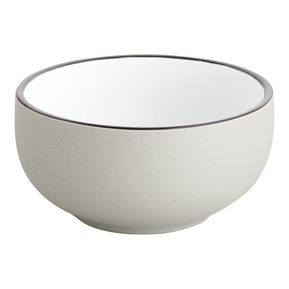 Acopa Embers 10 oz. Gray Matte Stoneware Bowl - Sample