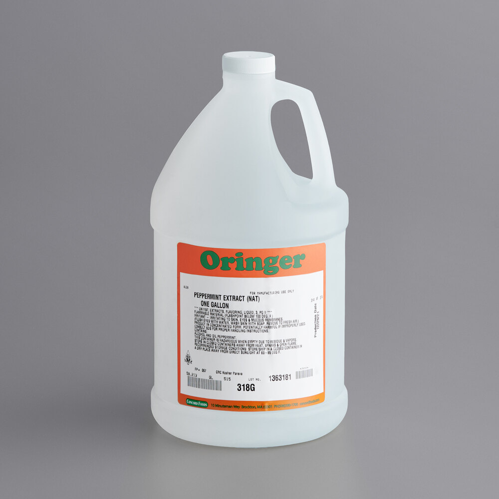 Oringer Peppermint Hard Serve Ice Cream Extract 1 Gallon