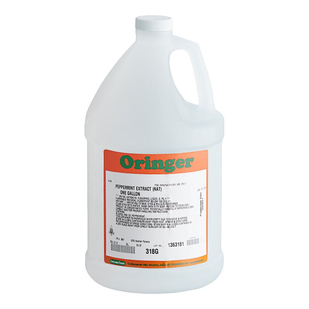 Oringer Peppermint Hard Serve Ice Cream Extract 1 Gallon