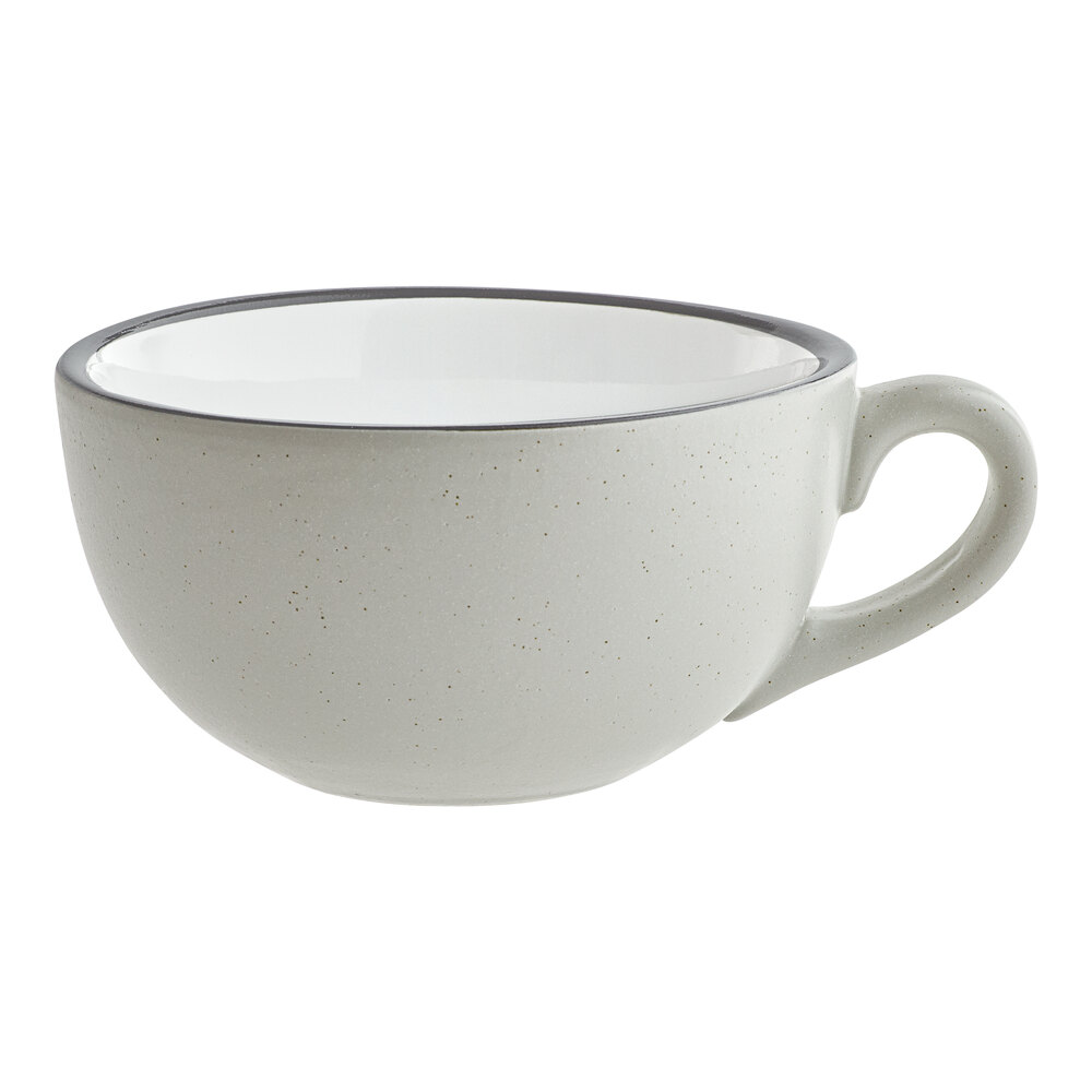 Acopa Embers 10 oz. Gray Matte Stoneware Cup - Sample