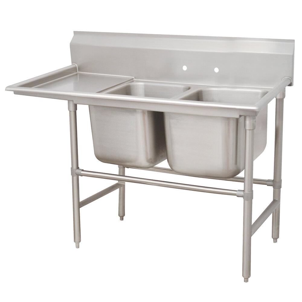 Advance Tabco 94-22-40-36 Spec Line 84" Two Compartment Pot Sink with ...