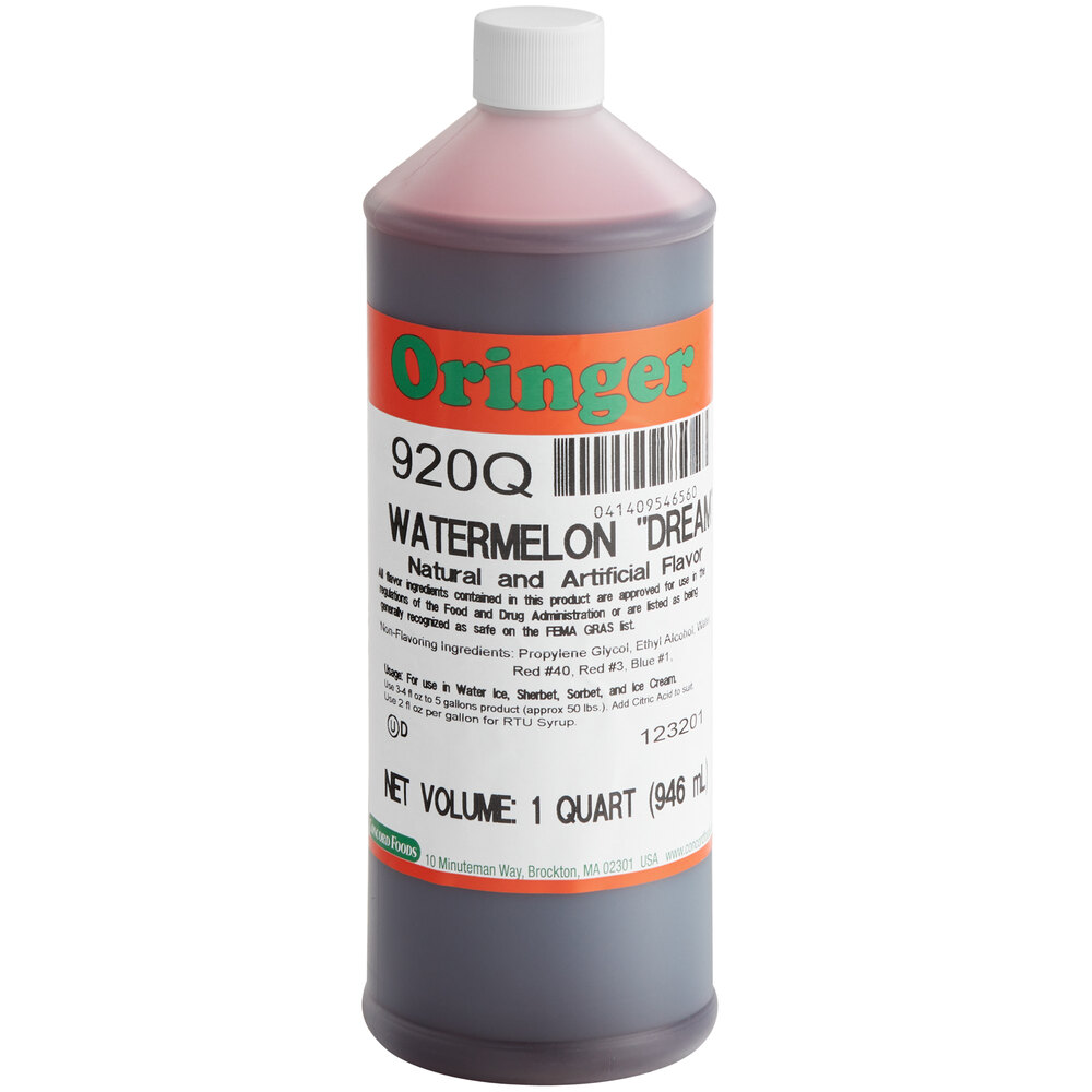 Oringer Watermelon Dream Soft Serve Ice Cream Flavoring 1 Quart