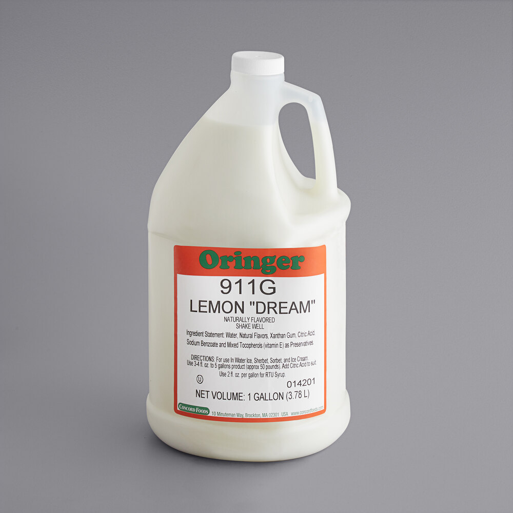 Oringer Lemon Dream Soft Serve Ice Cream Flavoring 1 Gallon