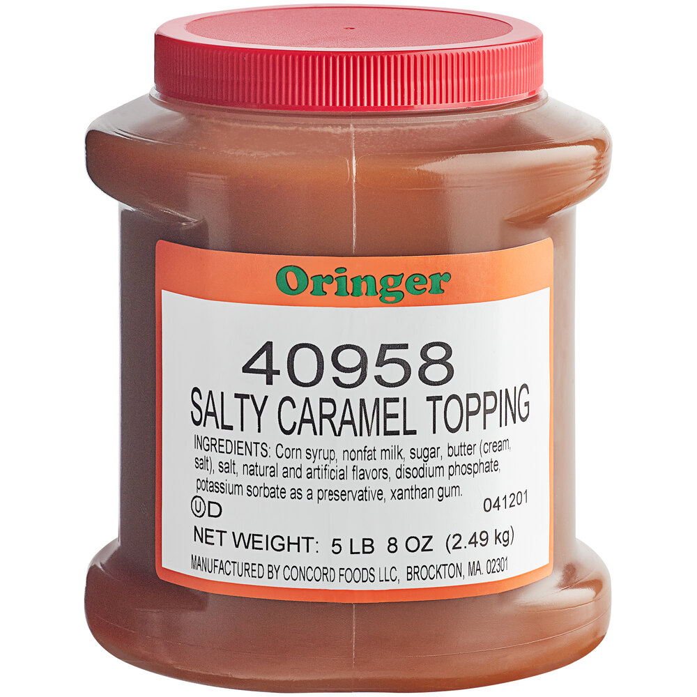 Oringer Salty Caramel Dessert / Sundae Topping 1/2 Gallon
