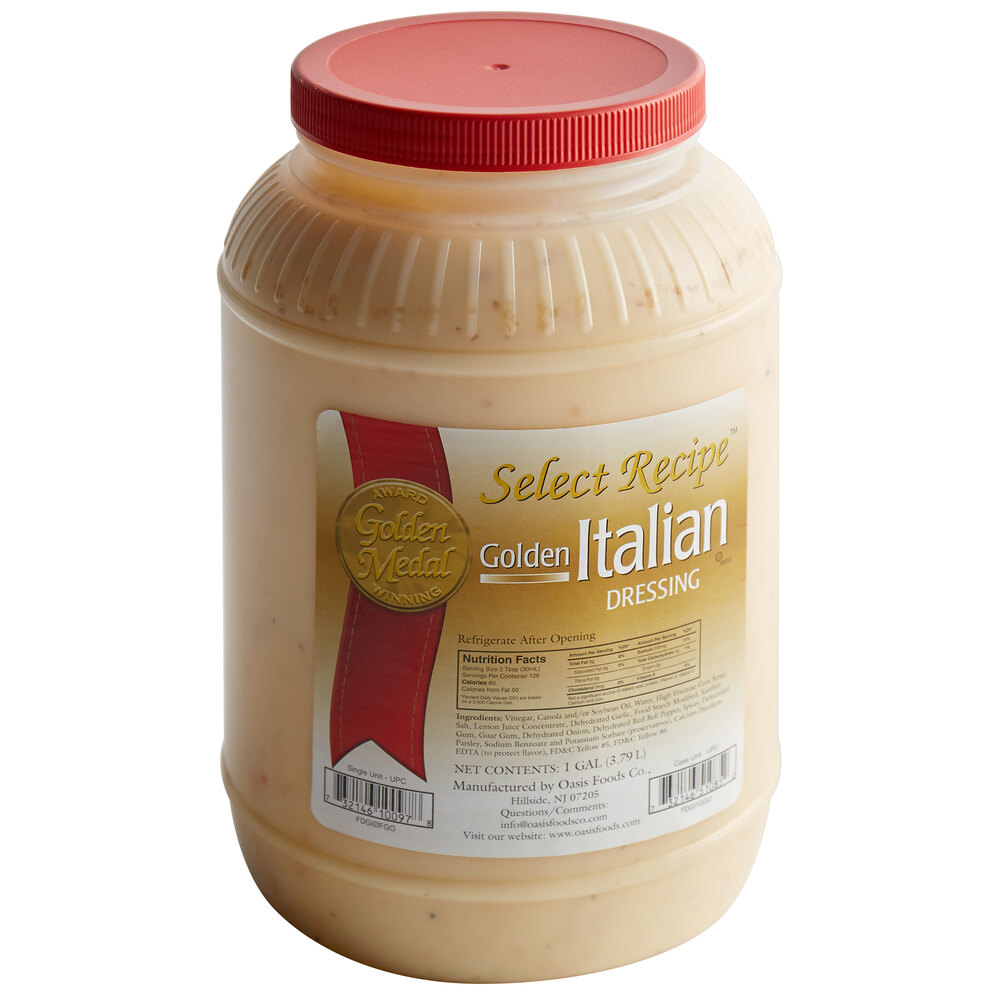AAK Select Recipe Golden Italian Dressing 1 Gallon Container - 4/Case