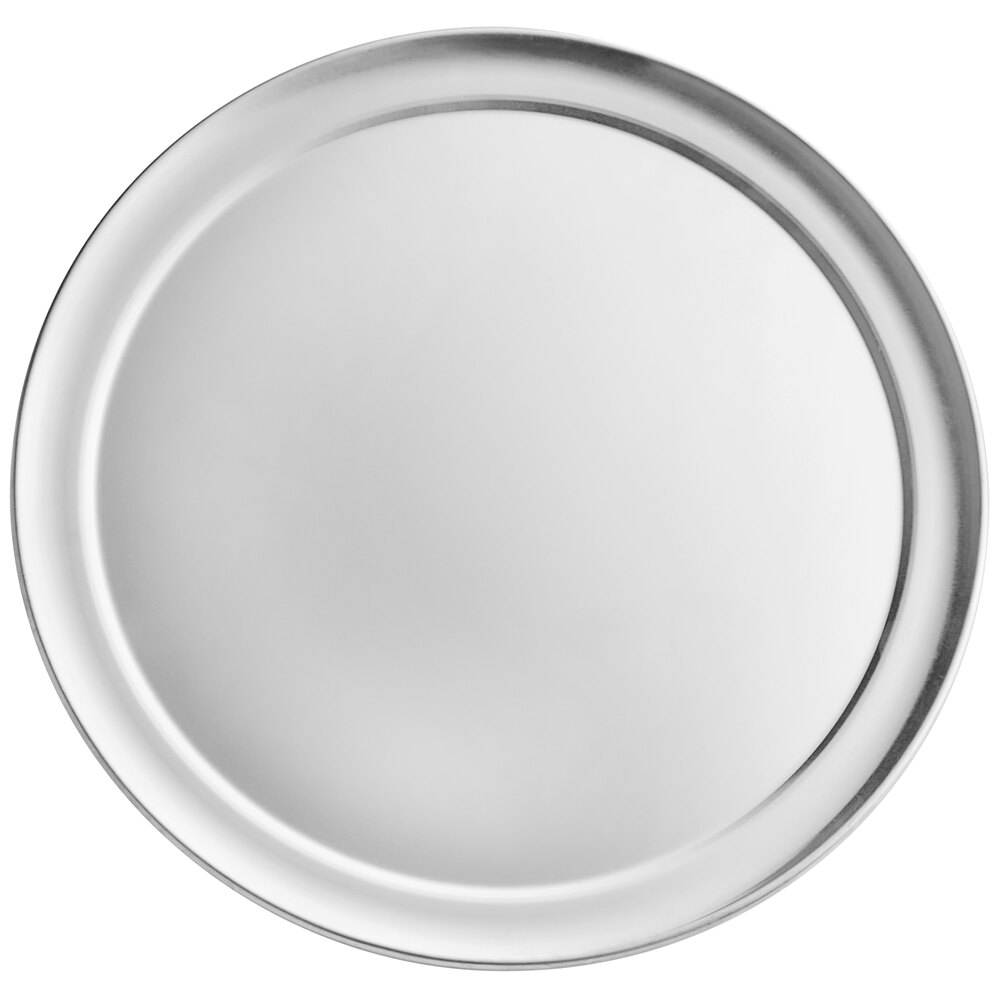 Choice 12" Round Aluminum Tray / Platter with Wide Rim