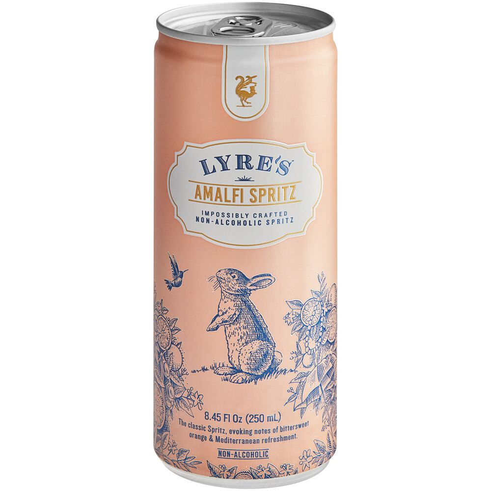 Lyre's Amalfi Spritz Non-Alcoholic Mocktail 250 mL Can - 24/Case