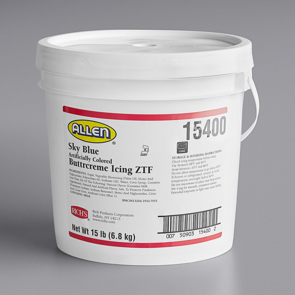 Rich's Allen Sky Blue Buttrcreme Icing - 15 lb. Pail