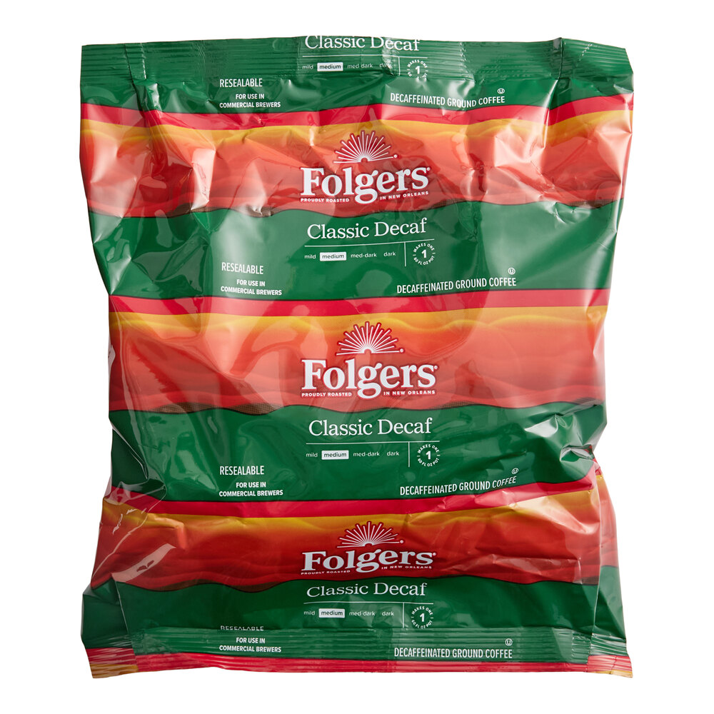 Folgers Classic Decaf 10-Cup Coffee Filter Pack - 40/Case