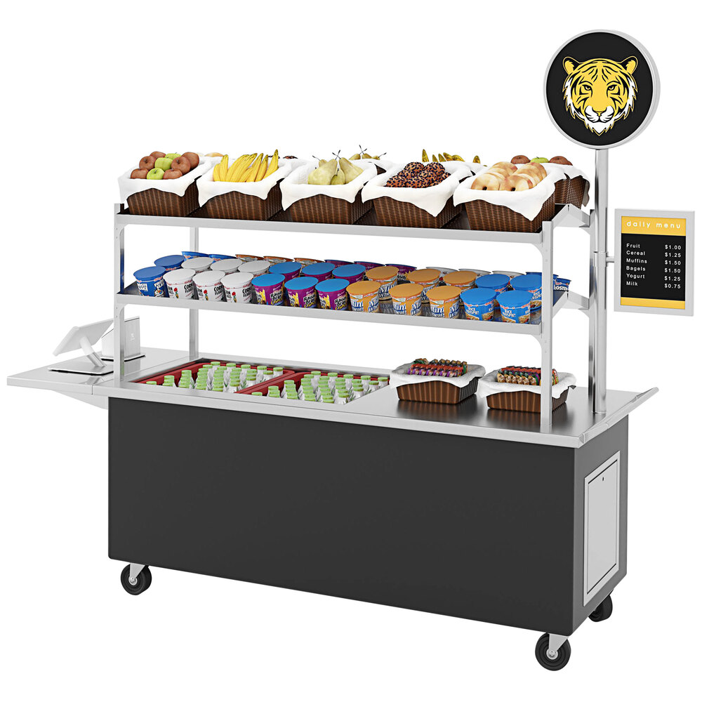 LTI Cold Pack Cart 74 3/8" x 30" Black Food Cart CPC-74
