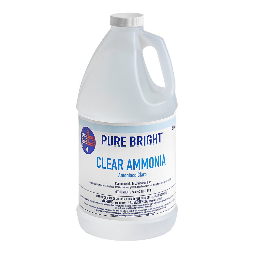 Pure Bright 0.5 Gallon / 64 oz. Clear Ammonia - 8/Case
