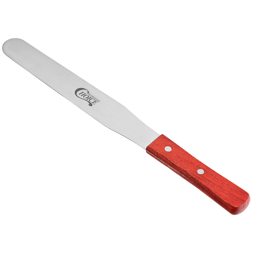 Choice 8" Blade Straight Baking / Icing Spatula with Wood Handle
