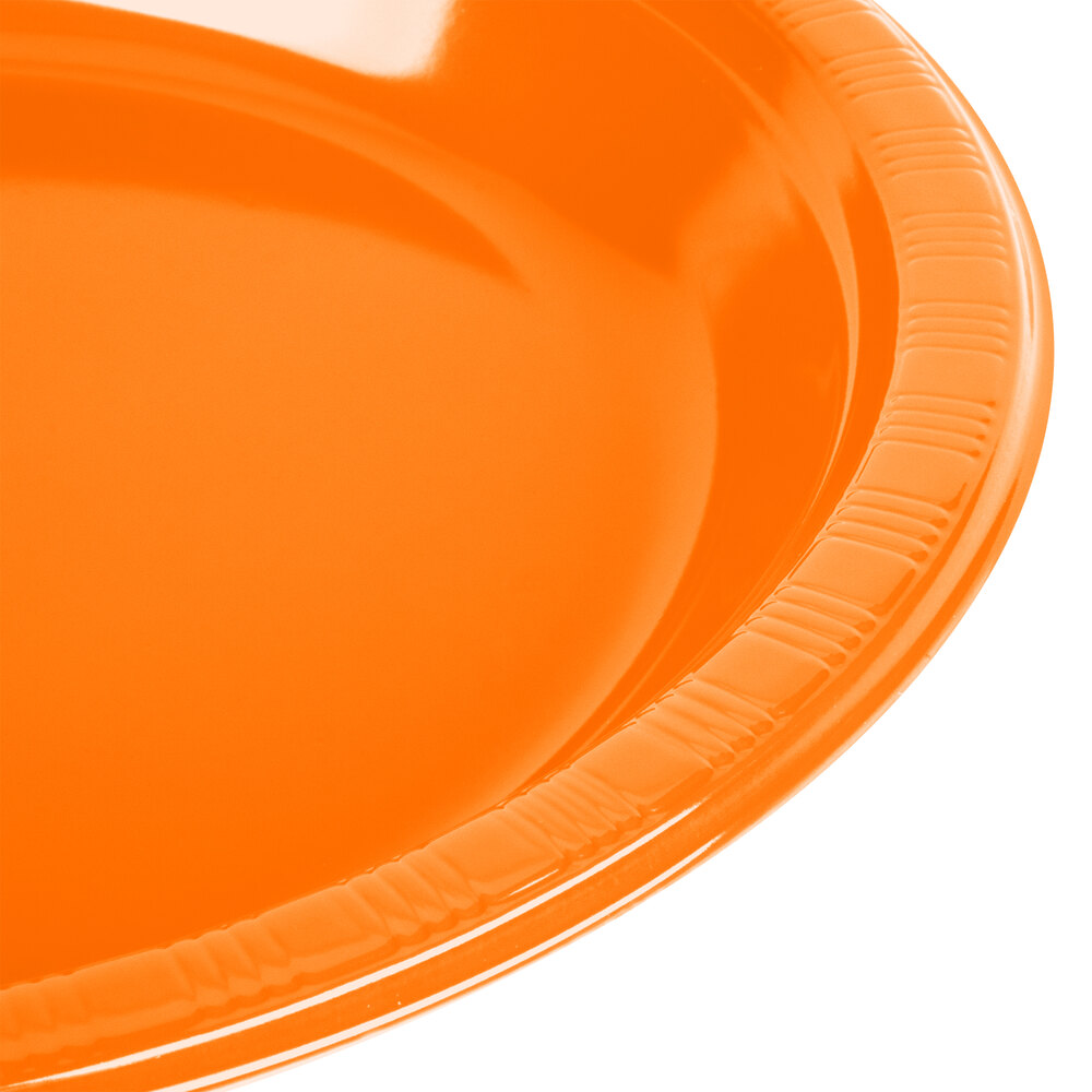 Creative Converting 28191031 10" Sunkissed Orange Plastic Plate - 20/Pack