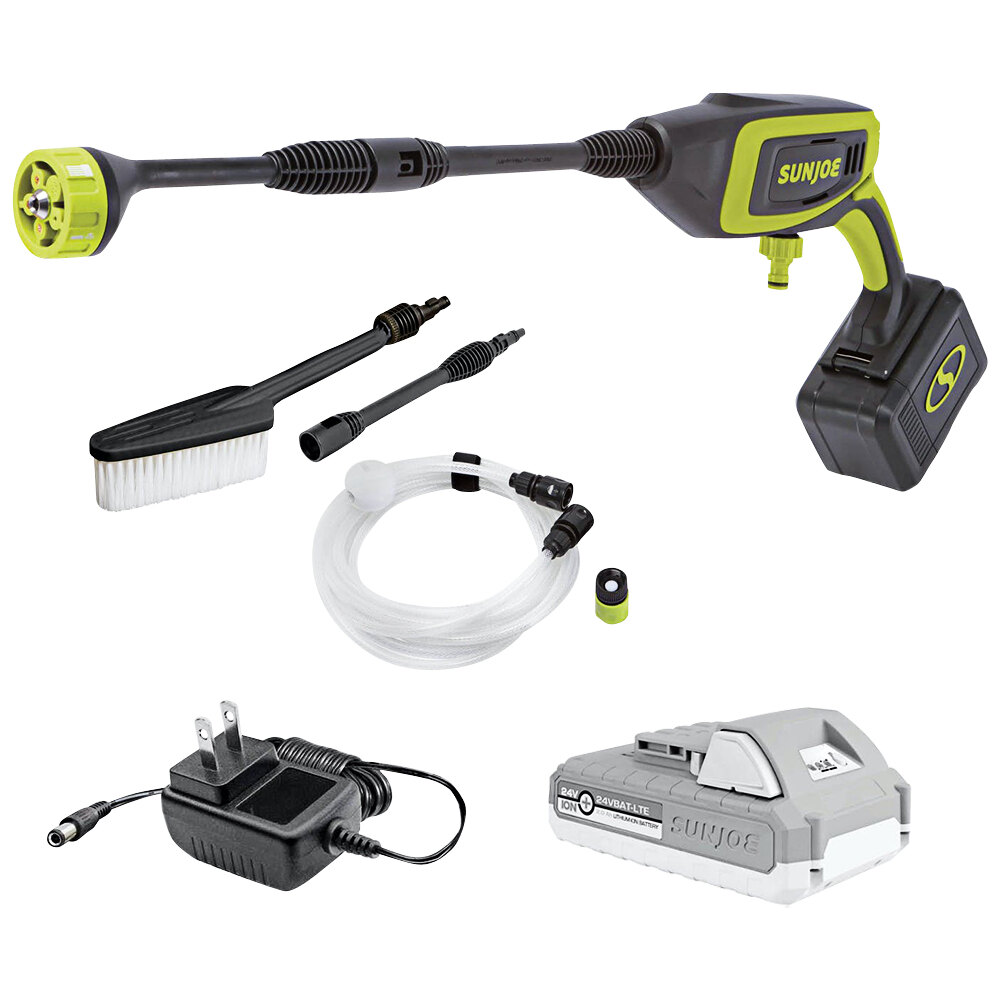 Sun Joe 24V-PP350-LTE iON+ Cordless Power Cleaner Kit with Battery and ...