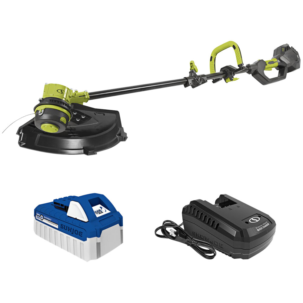 Sun Joe 24V-ST14B 14" iON+ Cordless Dual-Line String Trimmer with 4.0 ...