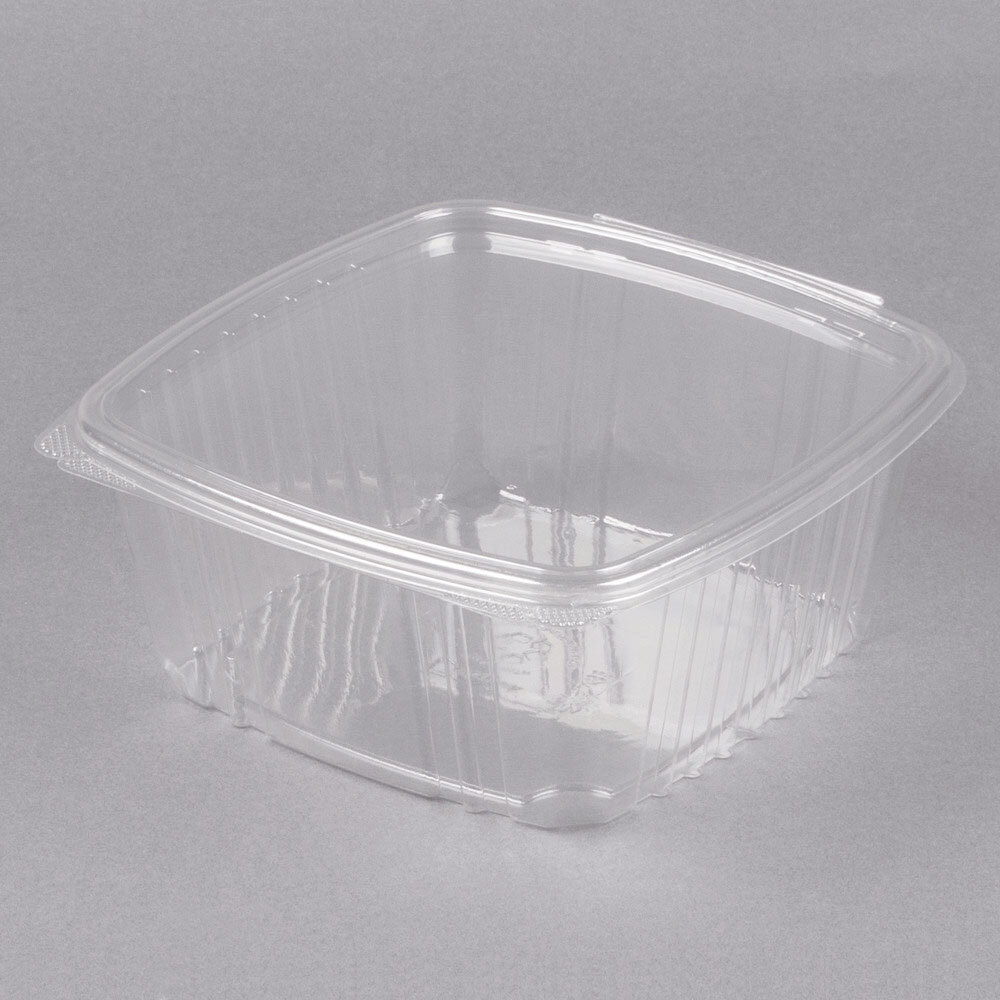 Genpak 64 oz. Clear Hinged Deli Container - 100/Pack