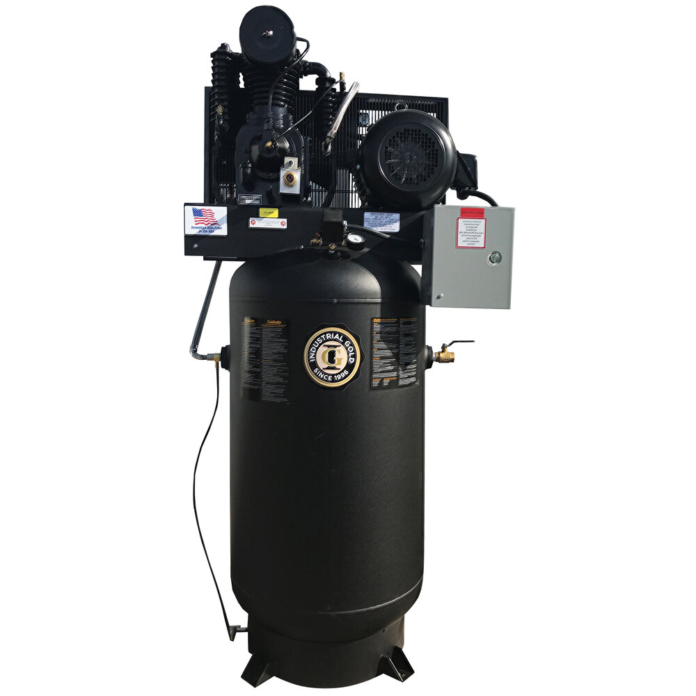 Industrial Gold 80 Gallon 7.5 hp 1 Phase Vertical Portable ...