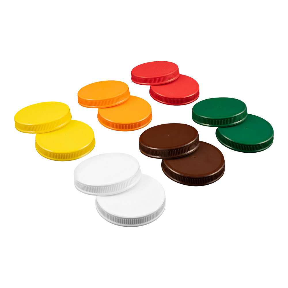 Carlisle Store N' Pour Assorted Color Caps PS304AT00 - 12/Pack