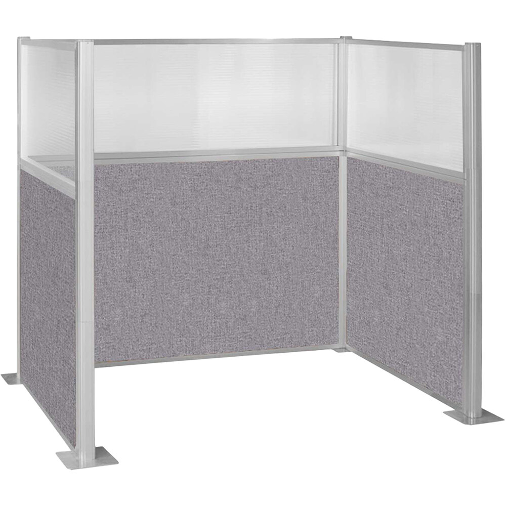 Versare Hush Panel 6' x 4' Cloud Gray U-Shape Cubicle with Window