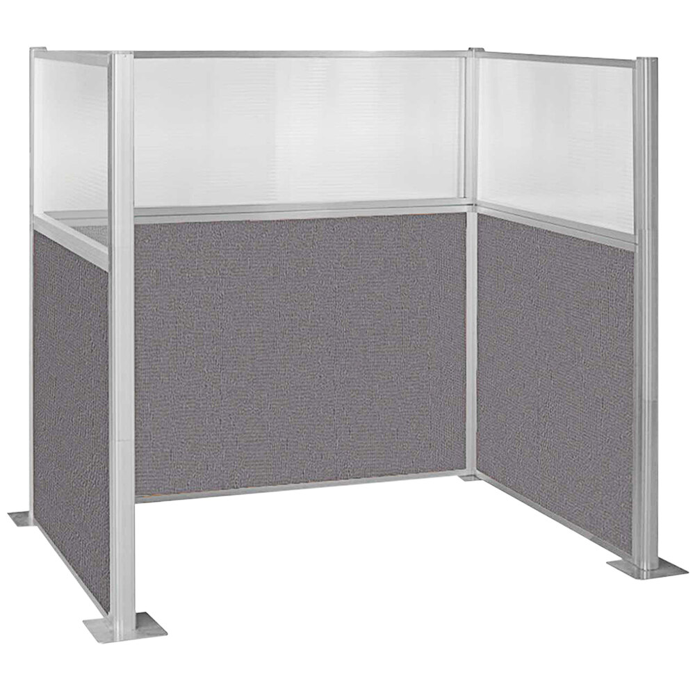 Versare Hush Panel 6' x 4' Slate U-Shape Cubicle with Window