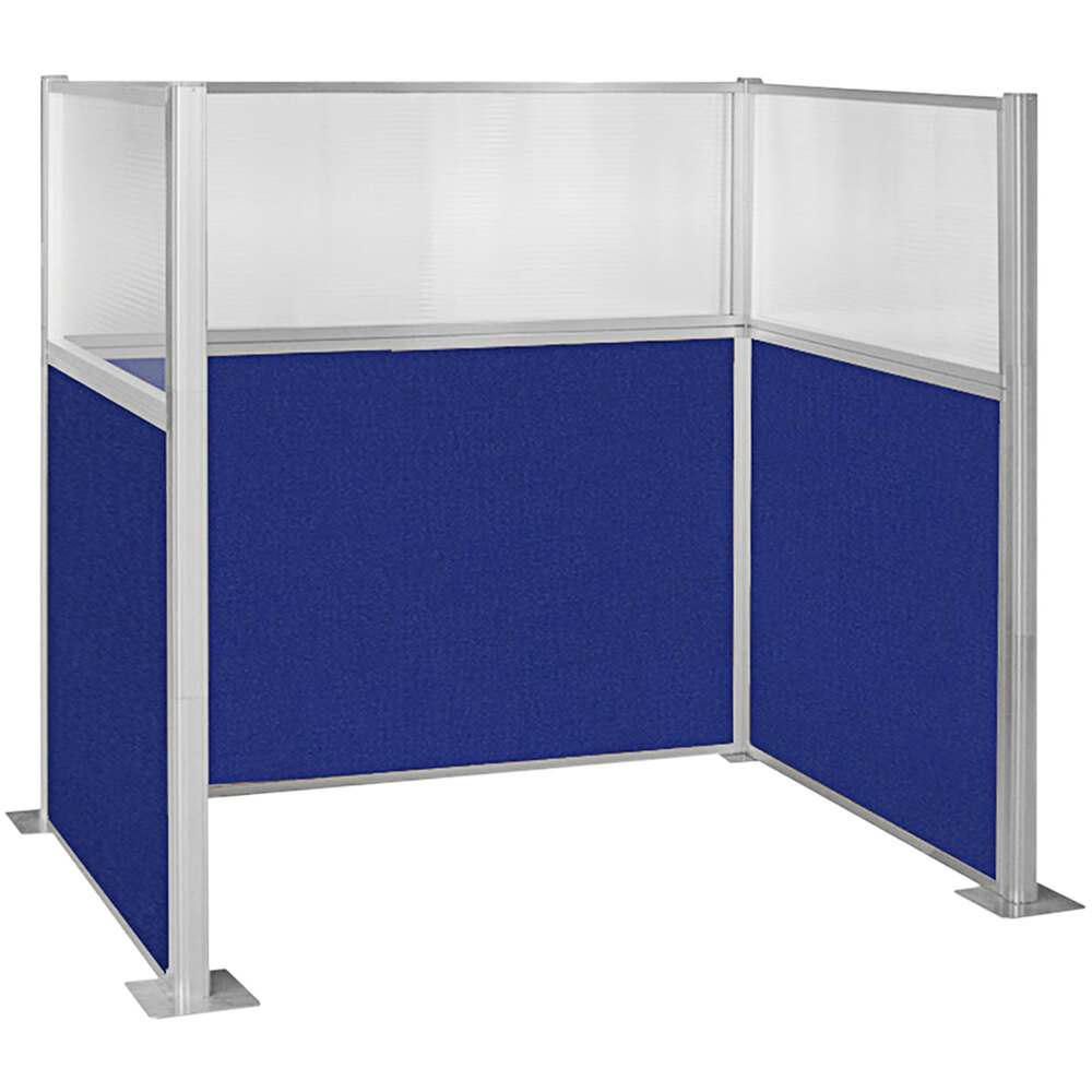 Versare Hush Panel 6' x 4' Royal Blue U-Shape Cubicle with Window