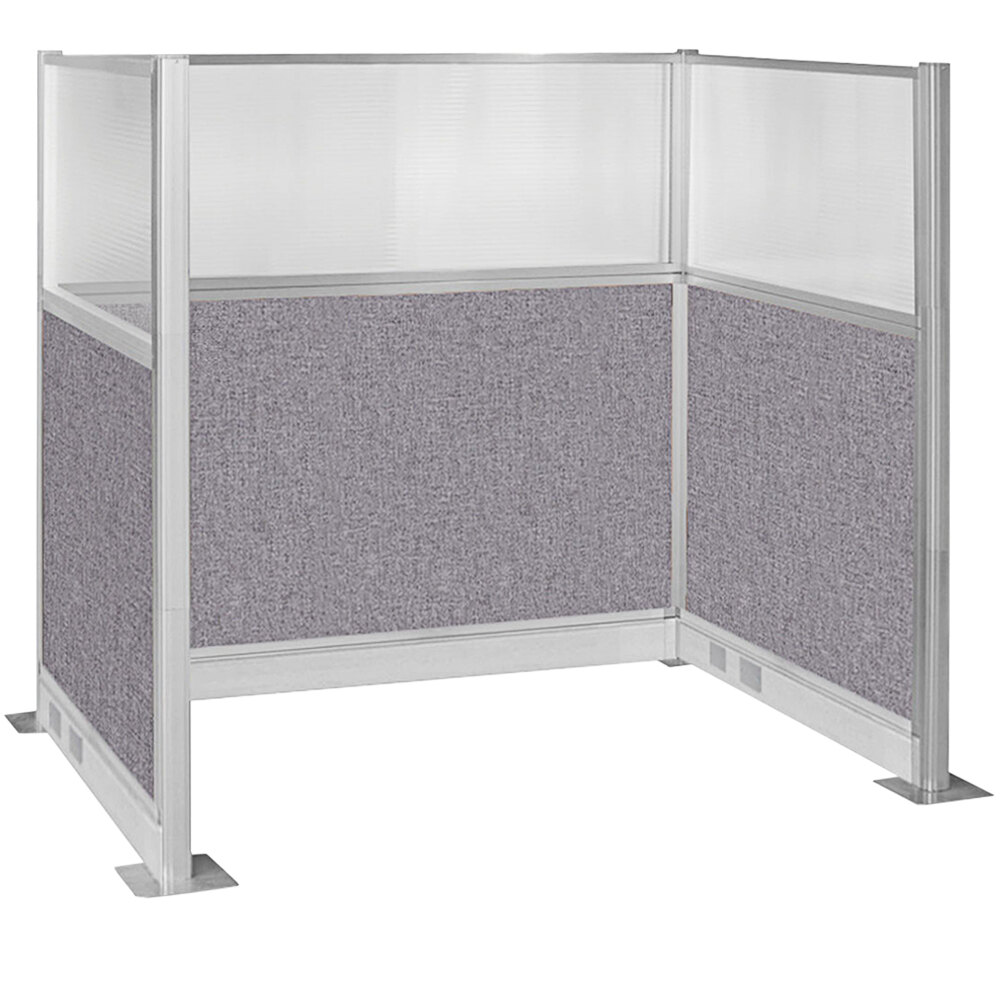 Versare Hush Panel 6' x 4' Cloud Gray U-Shape Cubicle with Window and ...