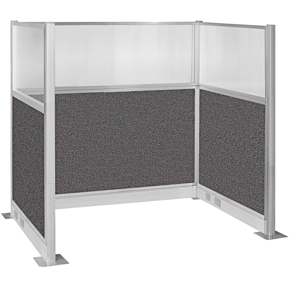 Versare Hush Panel 6' x 4' Charcoal Gray U-Shape Cubicle with Window ...