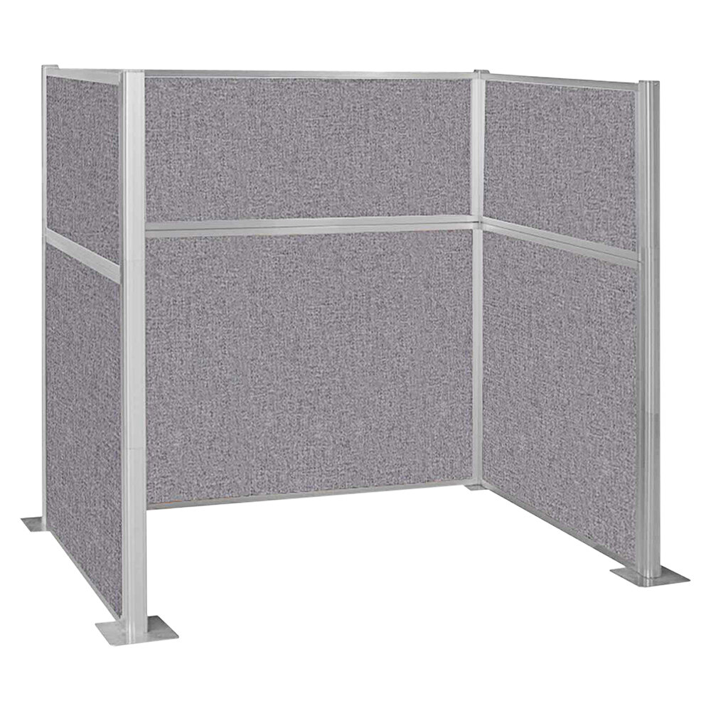 Versare Hush Panel 6' x 4' Cloud Gray U-Shape Cubicle