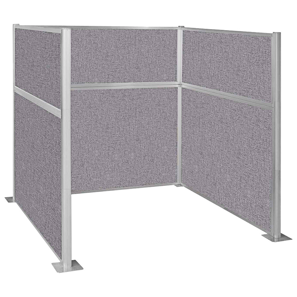 Versare Hush Panel 6' x 6' Cloud Gray U-Shape Cubicle