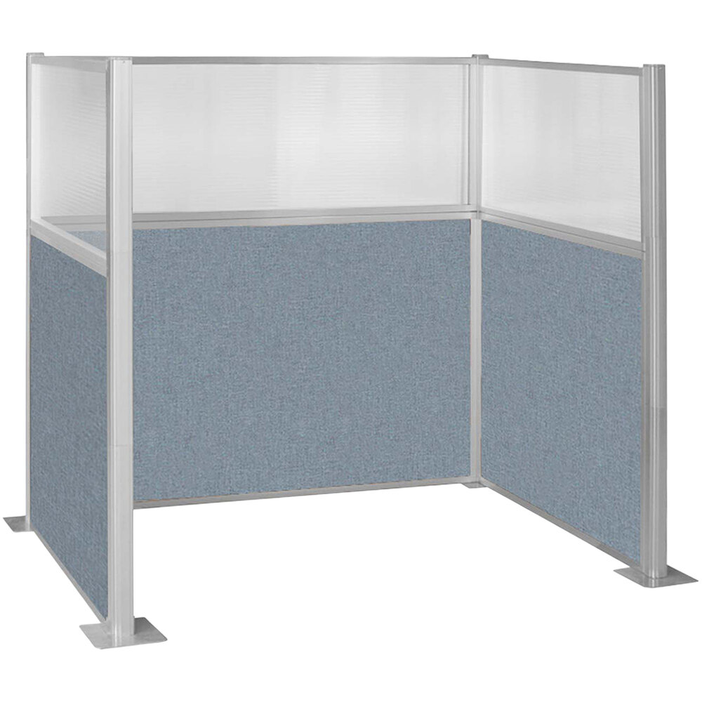 Versare Hush Panel 6' x 4' Powder Blue U-Shape Cubicle with Window