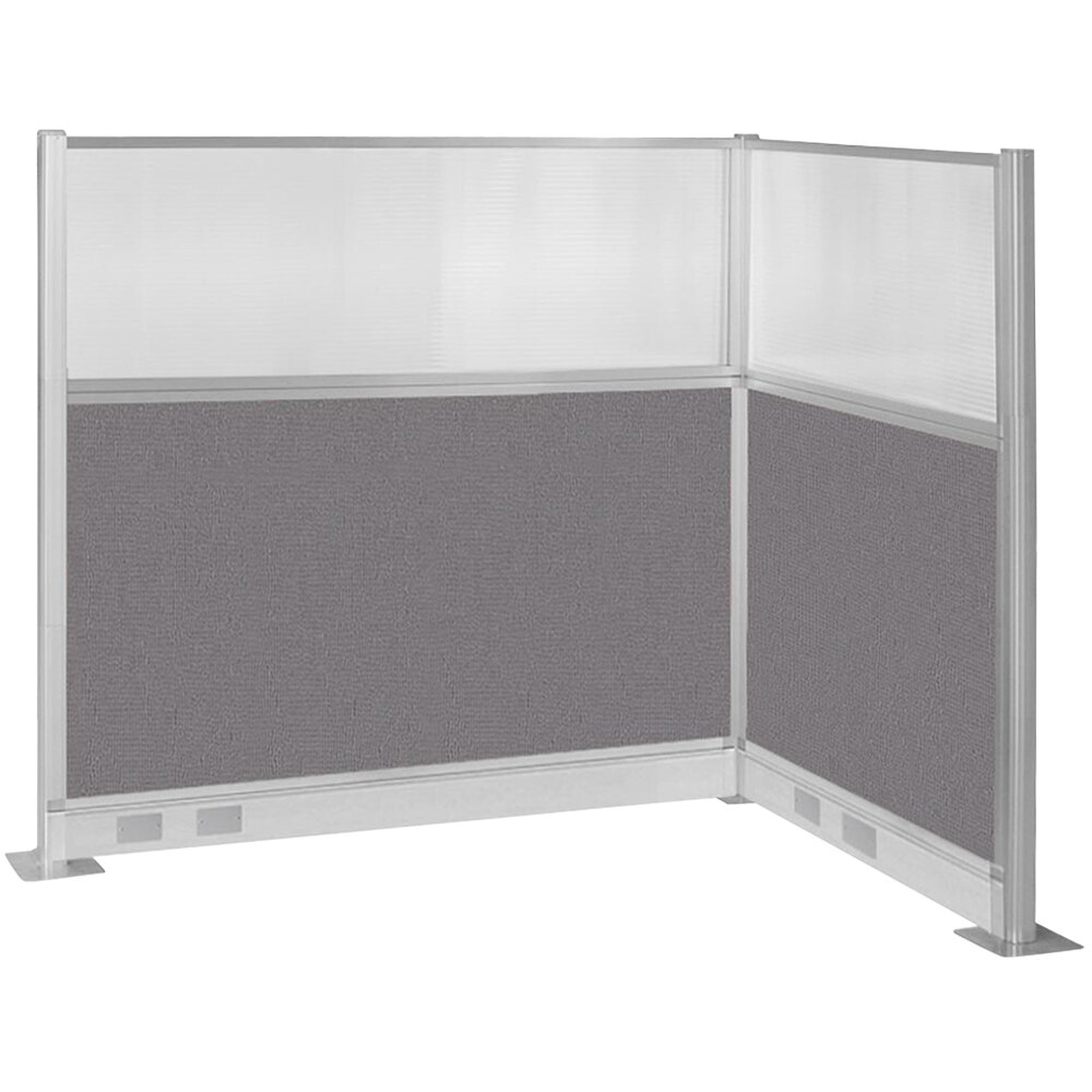 Versare Hush Panel 6' x 4' Slate L-Shape Cubicle with Window and ...