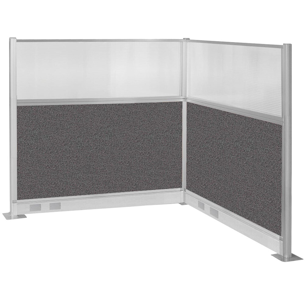Versare Hush Panel 6' x 6' Charcoal Gray L-Shape Cubicle with Window ...