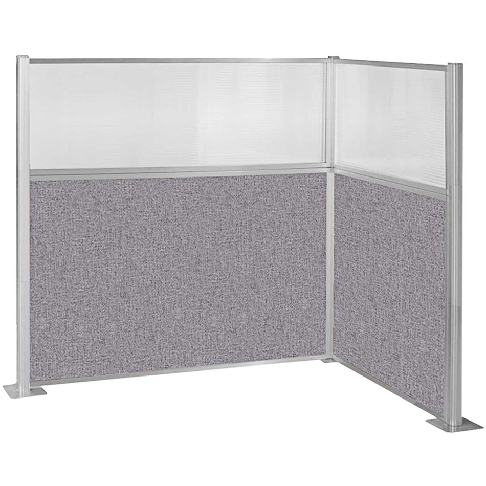 Versare Hush Panel 6' x 4' Cloud Gray L-Shape Cubicle with Window