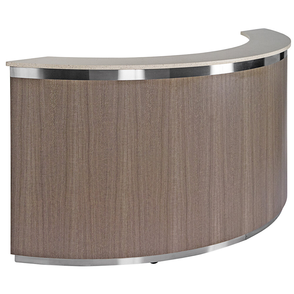 Lakeside 76814 90" Curved Portable Bar with Laminate Finish, 2 ...
