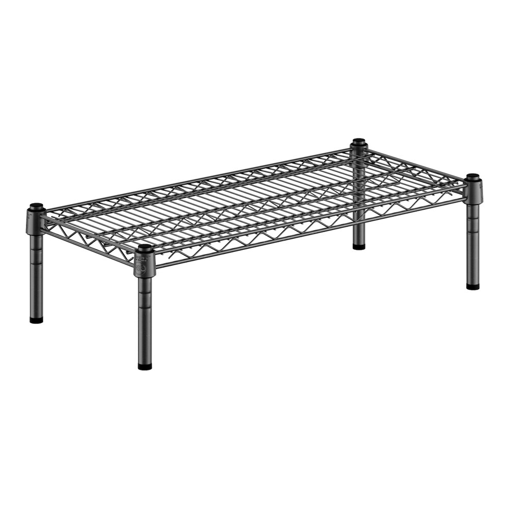 Regency 14" x 30" NSF Black Epoxy 1-Shelf Dunnage Rack with 8" Posts