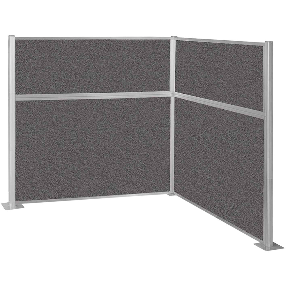 Versare Hush Panel 6' x 6' Charcoal Gray L-Shape Cubicle