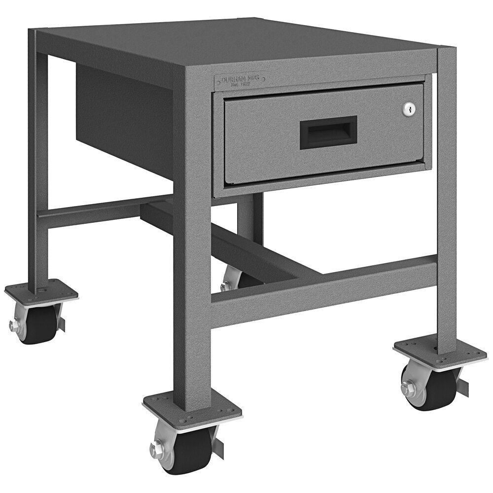 Durham Mfg 18" x 24" 1 Shelf Mobile Machine Table with Drawer ...