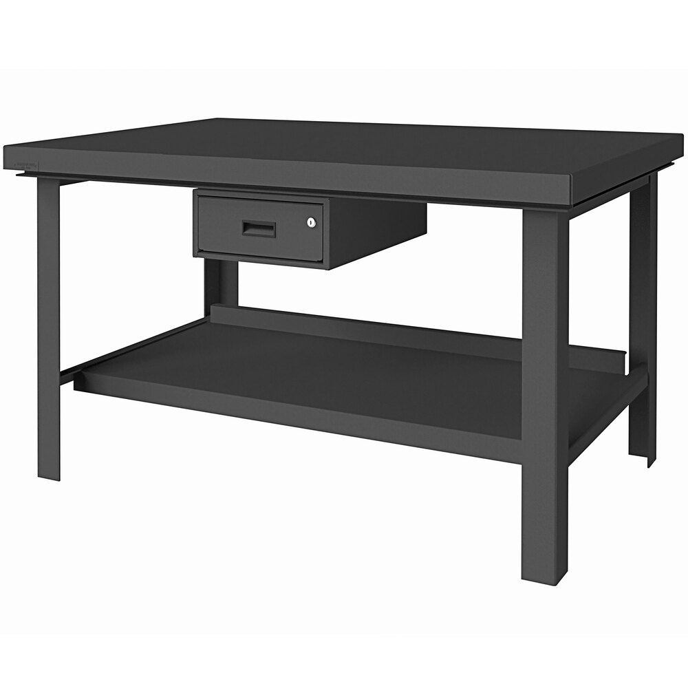 Durham Mfg 36" x 60" 2 Shelf Extra Heavy-Duty Steel Workbench with ...