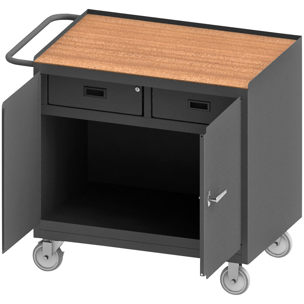 Durham Mfg 24" x 36" 2 Door 2 Drawer Mobile Hardboard Top Workstation ...