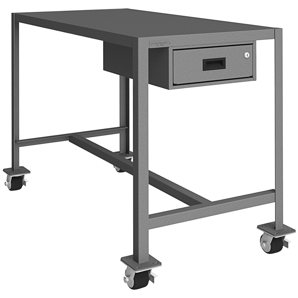 Durham Mfg 24" x 48" 1 Shelf Mobile Machine Table with Drawer ...
