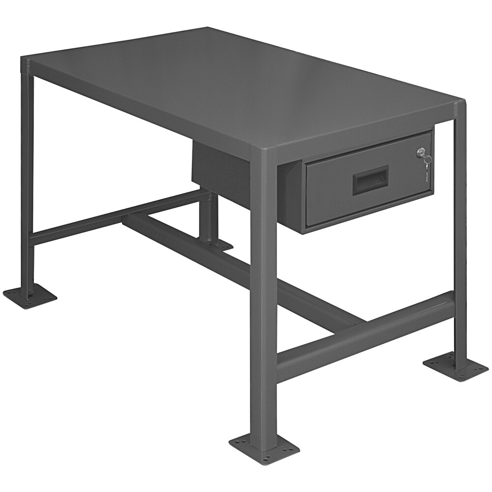 Durham Mfg 24" x 36" 1 Shelf Machine Table with Drawer MTD243624-2K195