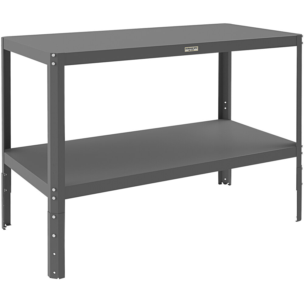 Durham Mfg 24" x 48" 2 Shelf Adjustable Height Machine Table MTA244836 ...