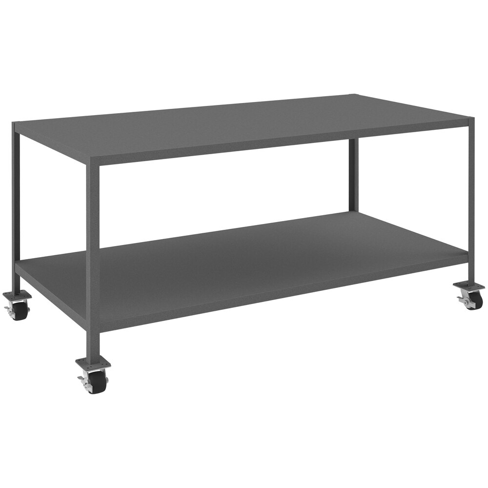 Durham Mfg 36" x 72" Heavy-Duty 2 Shelf Mobile Machine Table MTM367236 ...