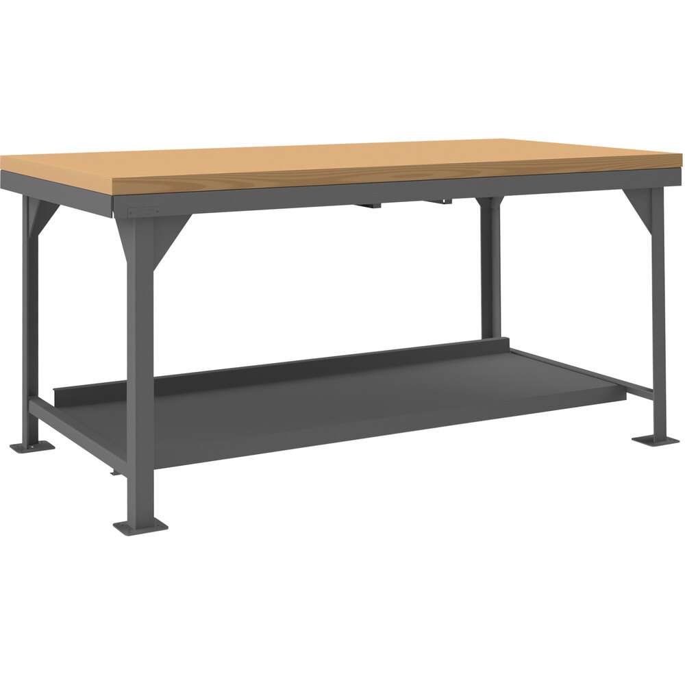 Durham Mfg 36" x 72" 2 Shelf Extra Heavy-Duty Maple Top Workbench HDWB ...