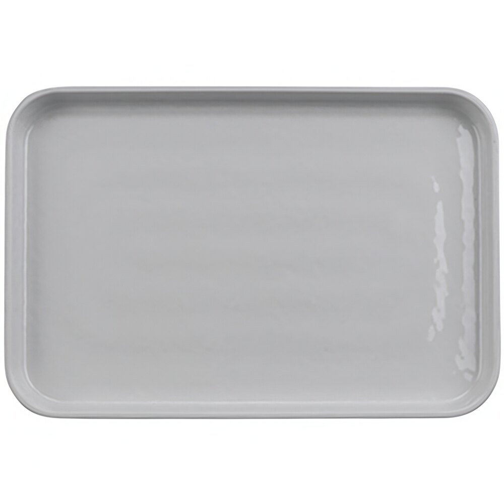 GET Roca Glazed 12" x 8" White Melamine Rectangular Plate - 12/Case