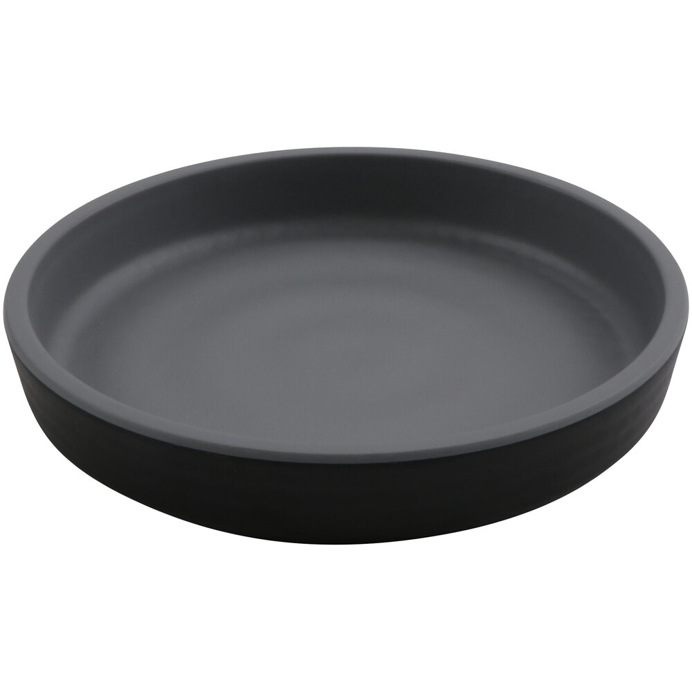 GET Roca Matte 5" Black Melamine Round Plate - 48/Case