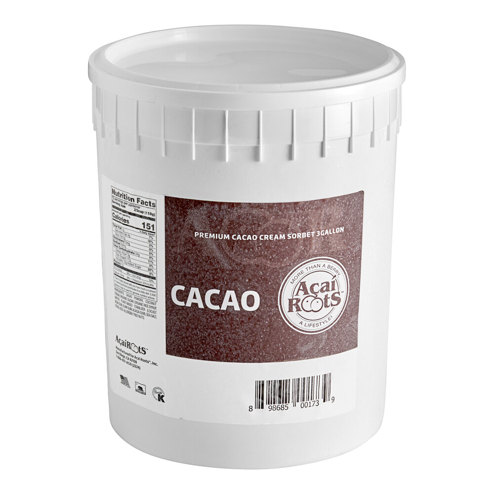 Acai Roots Cacao Cream Sorbet 3 Gallon